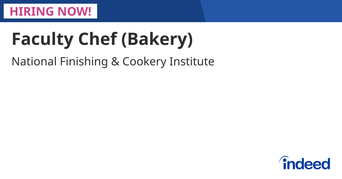 Faculty Chef (Bakery) - Jalandhar, Punjab - Indeed.com