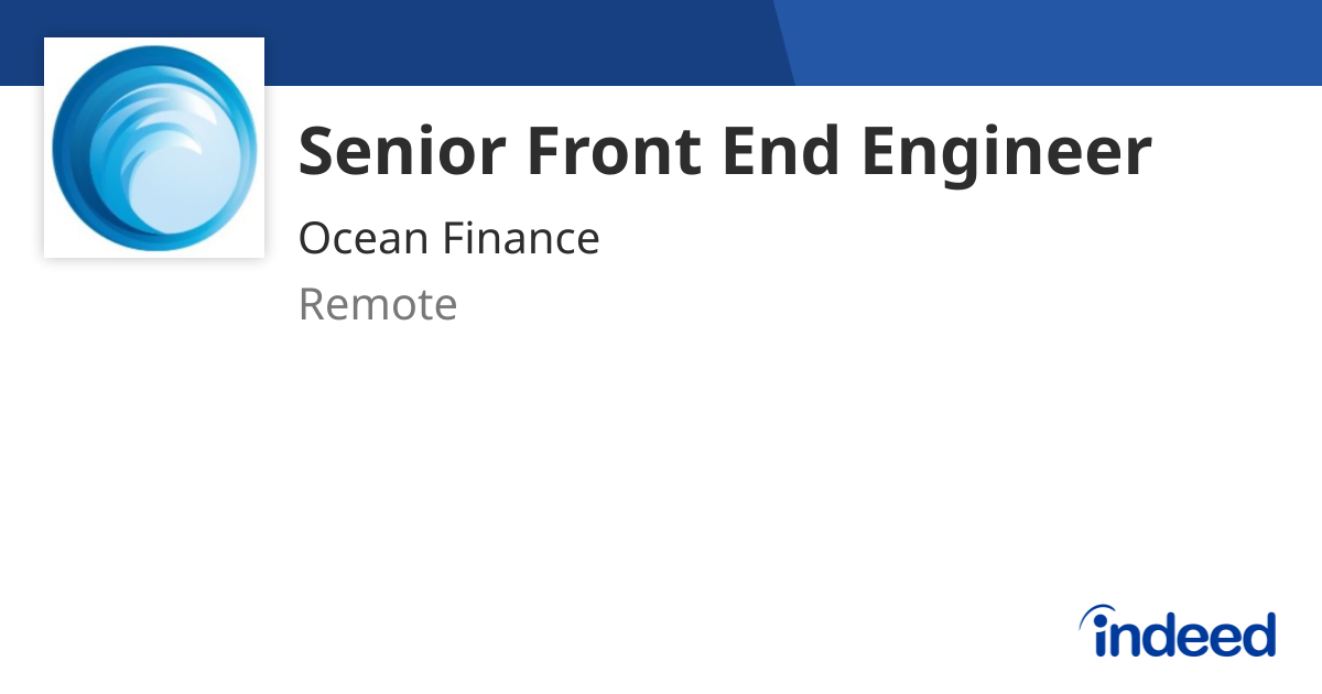 Senior Front End Engineer - Remote - Indeed.com