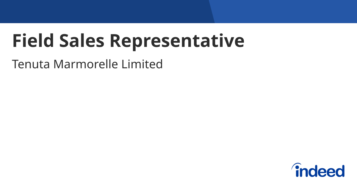 Field Sales Representative - North West Region - Indeed.com