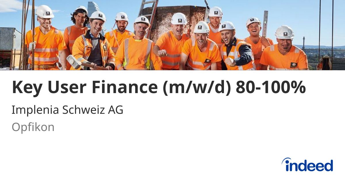 Key User Finance (m/w/d) 80-100% - Opfikon, ZH - Indeed.com