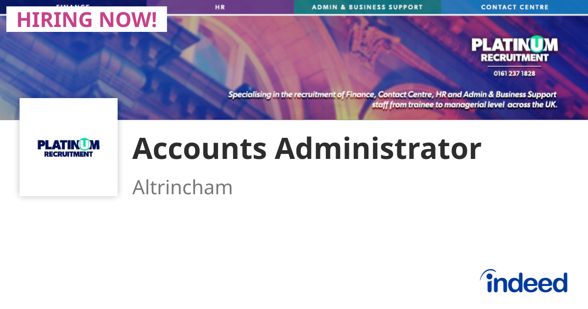 Accounts Administrator - Altrincham WA14 4AN - Indeed.com