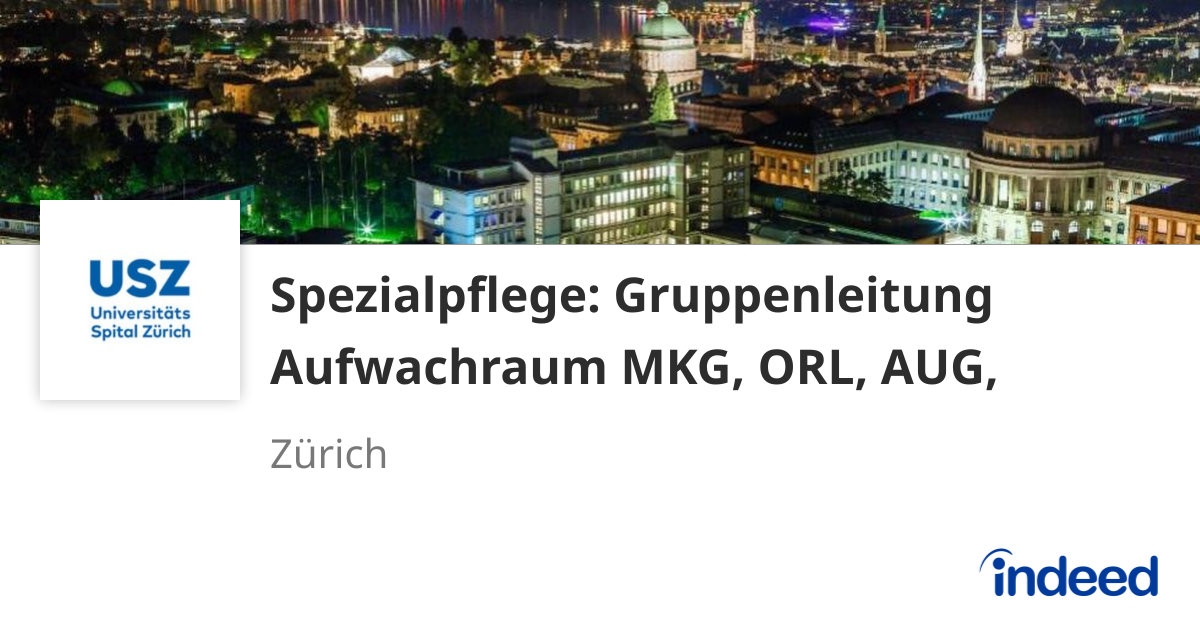 Spezialpflege: Gruppenleitung Aufwachraum MKG, ORL, AUG, Plastische ...