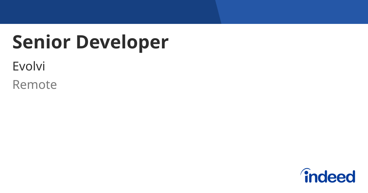 Senior Developer - Reading RG1 - Indeed.com