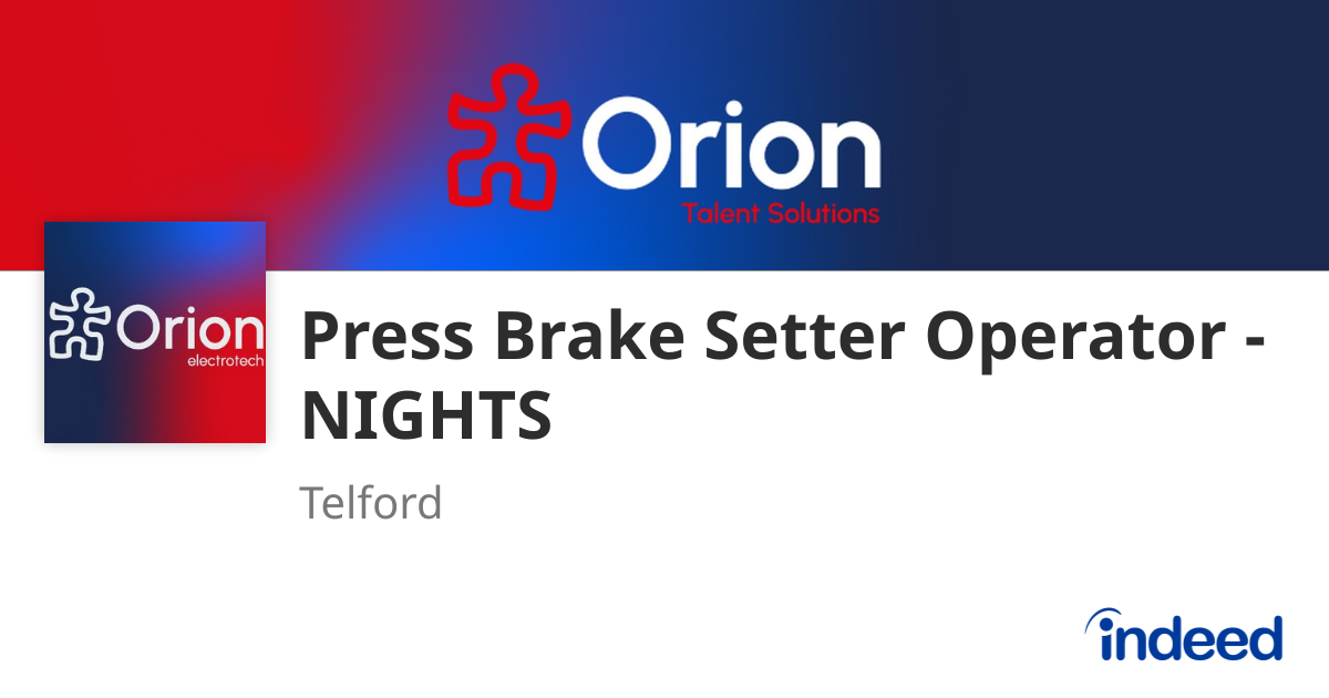 Press Brake Setter Operator - NIGHTS - Telford - Indeed.com