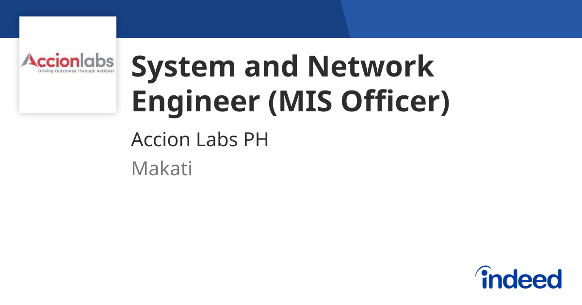 System and Network Engineer (MIS Officer) - Makati - Indeed.com