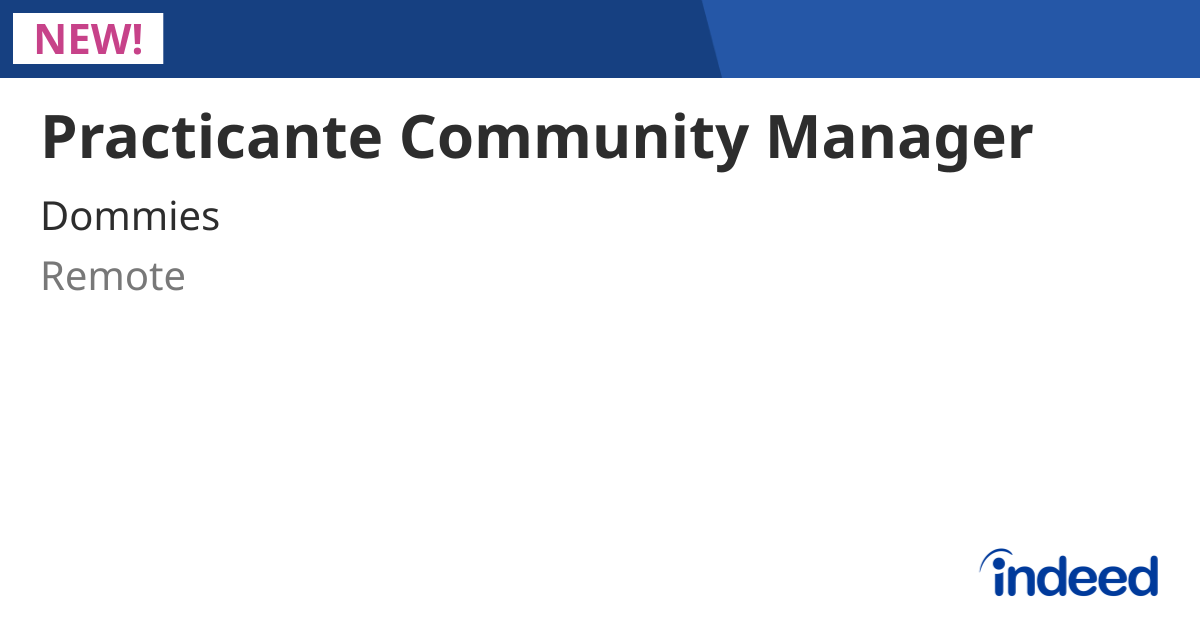 Practicante Community Manager - Remote - Indeed.com