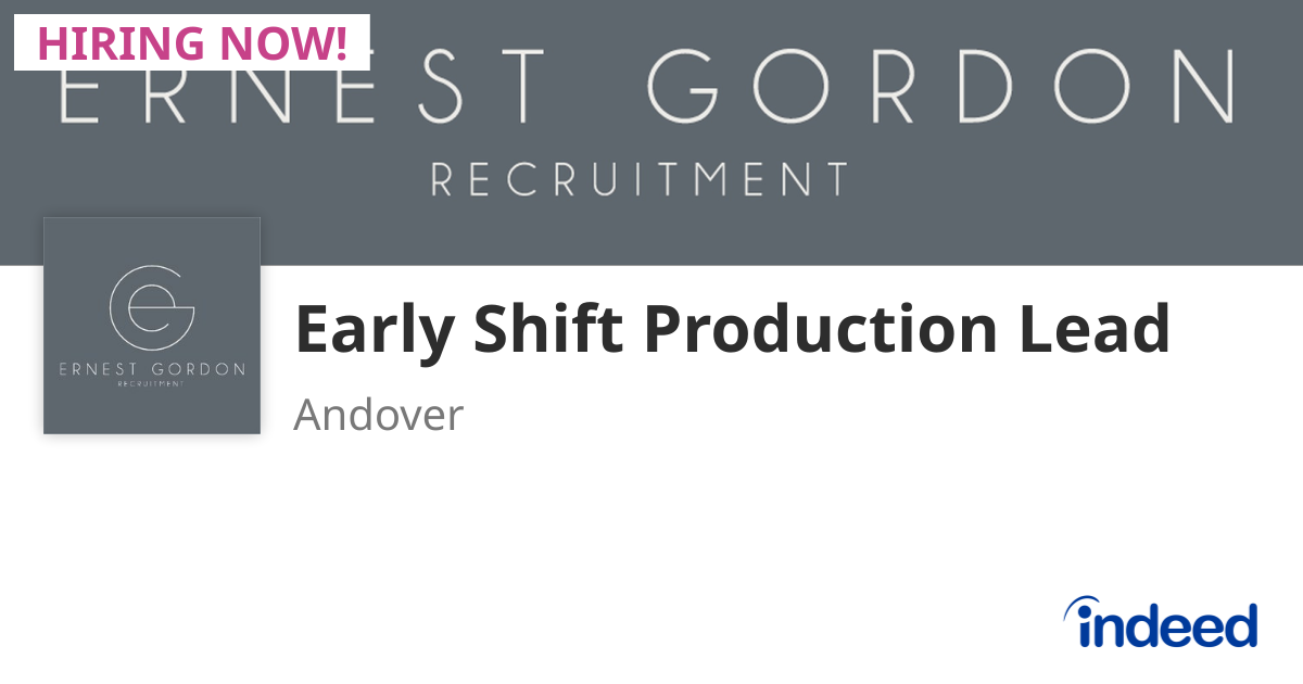 Early Shift Production Lead - Andover - Indeed.com