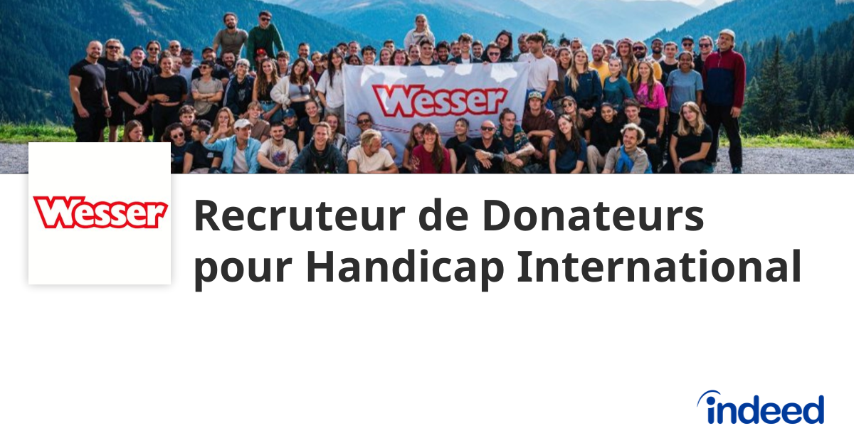 Recruteur de Donateurs pour Handicap International - France - Indeed.com