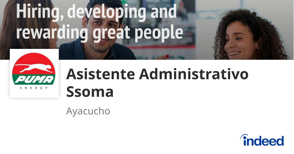 Asistente Administrativo Ssoma - Ayacucho, Ayacucho - Indeed.com
