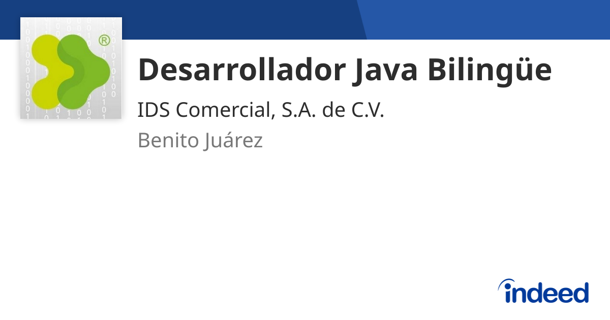 Desarrollador Java Bilingüe - Benito Juárez, CDMX - Indeed.com