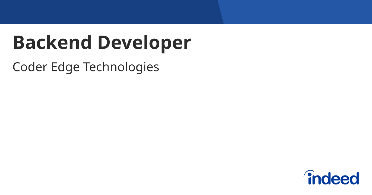 Backend Developer - Ahmedabad, Gujarat - Indeed.com