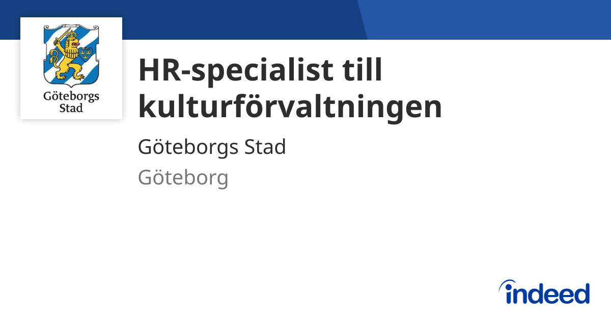 HR-specialist till kulturförvaltningen - Göteborg - Indeed.com