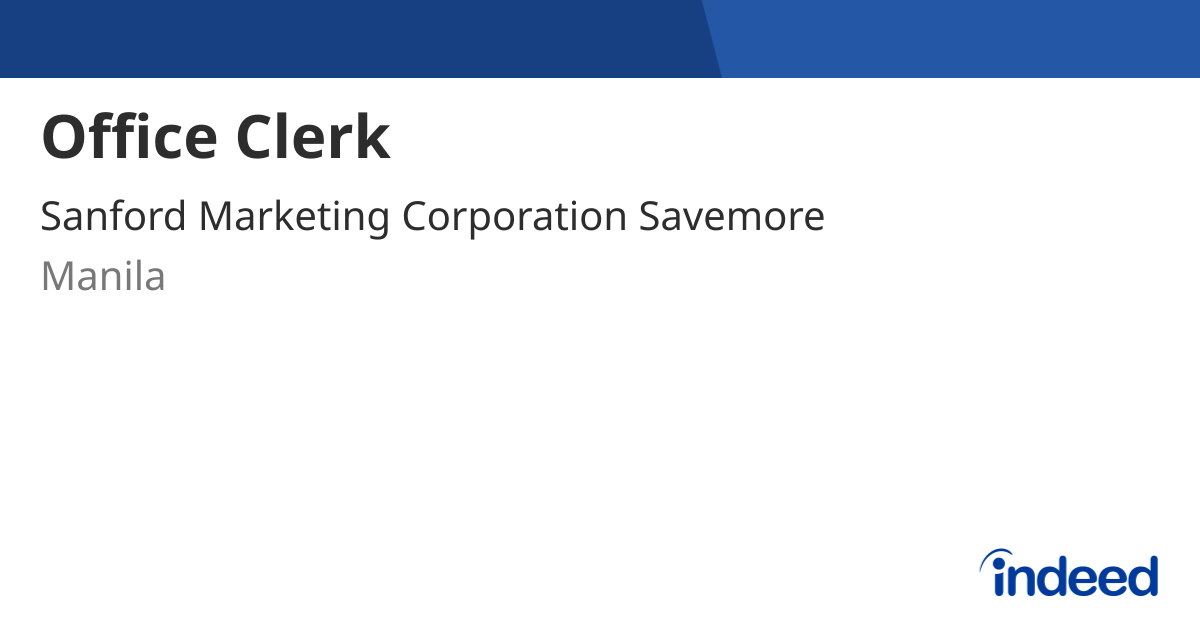 Office Clerk - Manila - Indeed.com