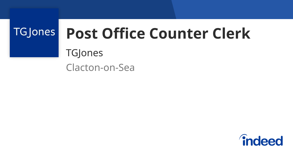 Post Office Counter Clerk - Clacton-on-Sea - Indeed.com