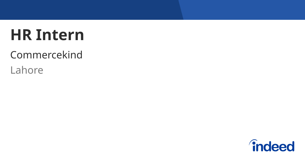 HR Intern - Lahore - Indeed.com