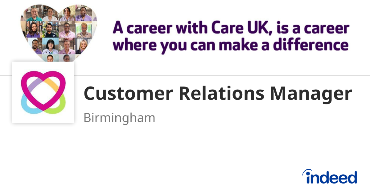 Customer Relations Manager - Birmingham B74 4EH - Indeed.com