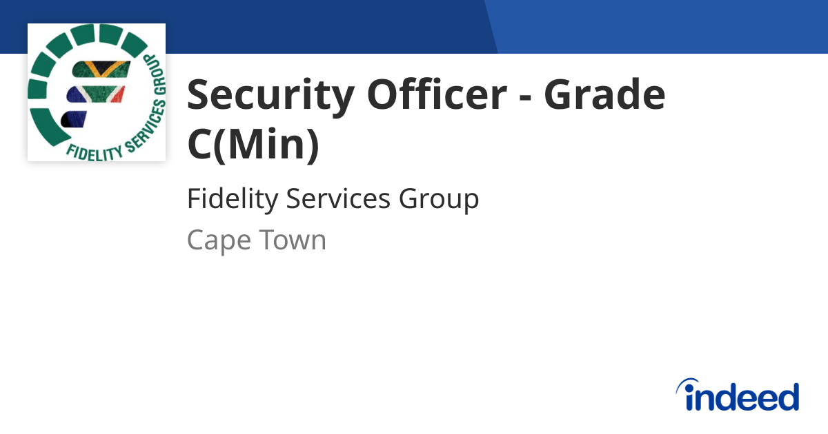 Security Officer - Grade C(Min) - Cape Town, Western Cape - Indeed.com