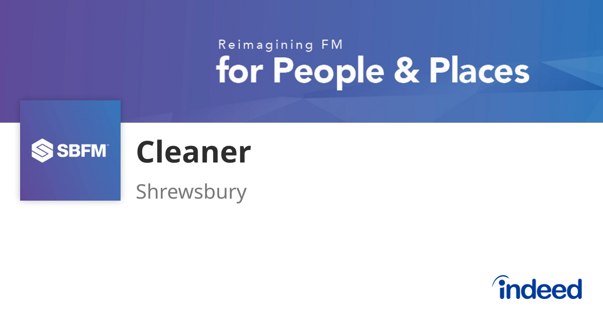 Cleaner - Shrewsbury SY1 2BB - Indeed.com