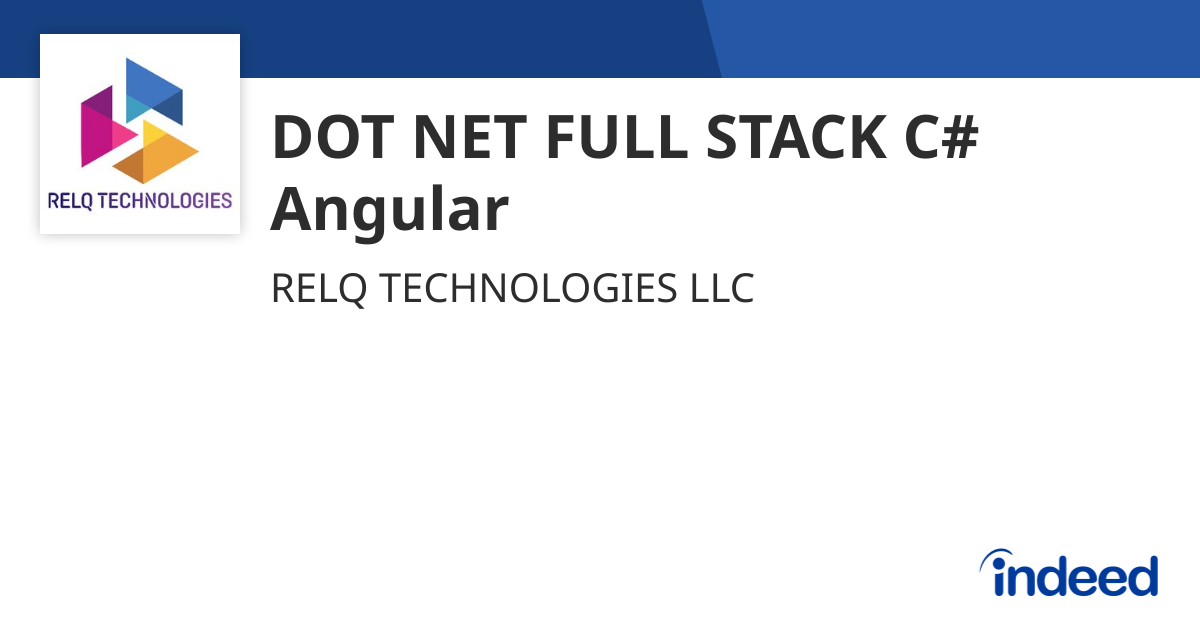 DOT NET FULL STACK C# Angular - UAE - Indeed.com