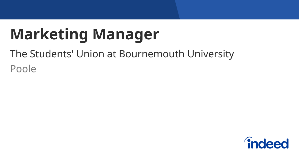 Marketing Manager - Poole BH12 5BB - Indeed.com