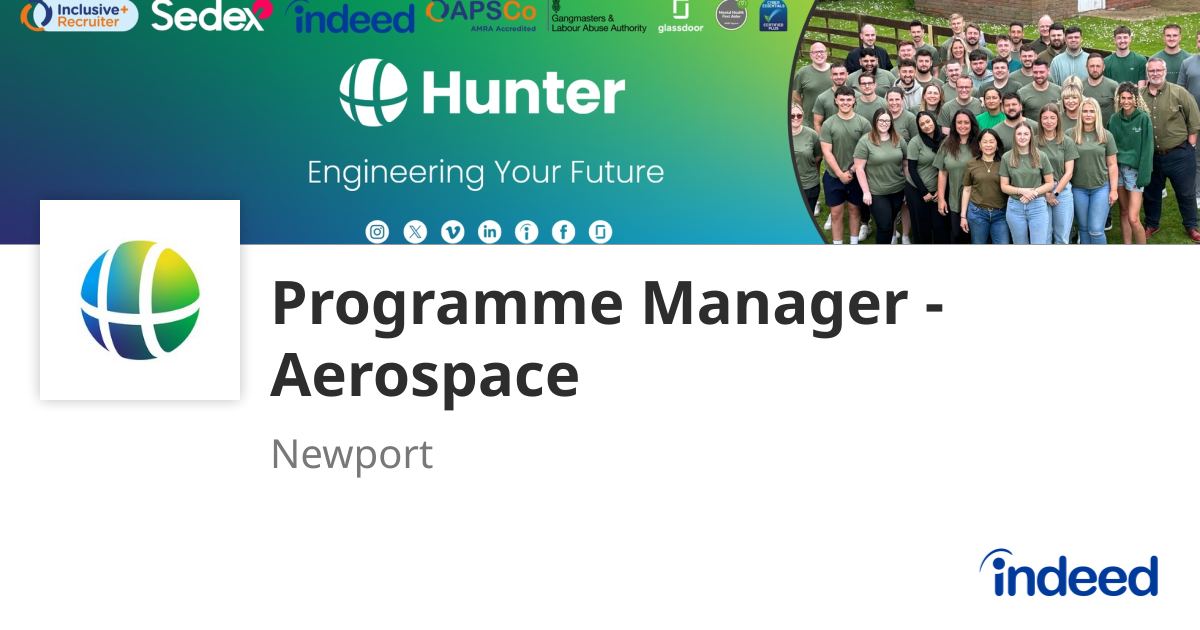 Programme Manager - Aerospace - Newport - Indeed.com