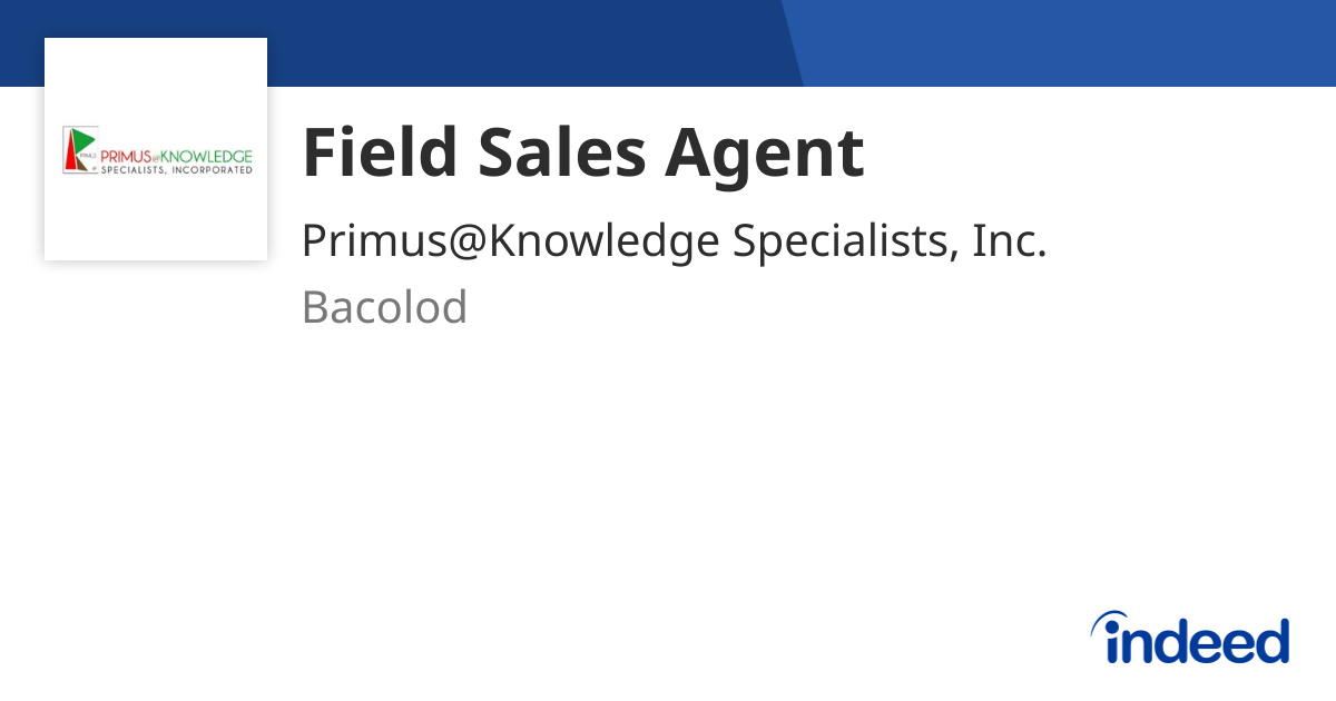 Field Sales Agent - Bacolod 6100 P06 - Indeed.com