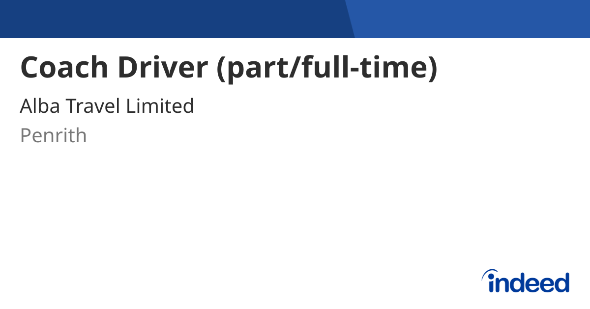 Coach Driver (part/full-time) - Penrith CA11 9LN - Indeed.com