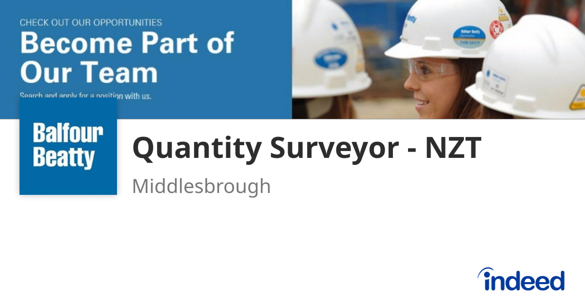 Quantity Surveyor - NZT - Middlesbrough - Indeed.com