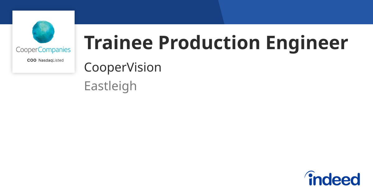 Trainee Production Engineer - Eastleigh - Indeed.com