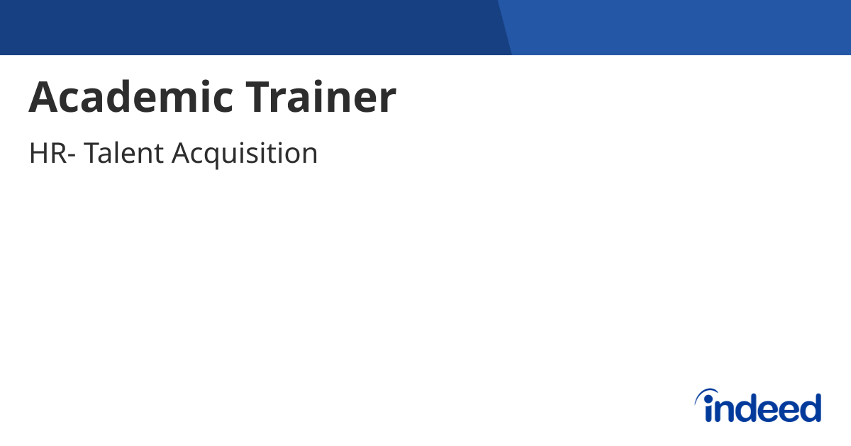 Academic Trainer - Indore, Madhya Pradesh - Indeed.com