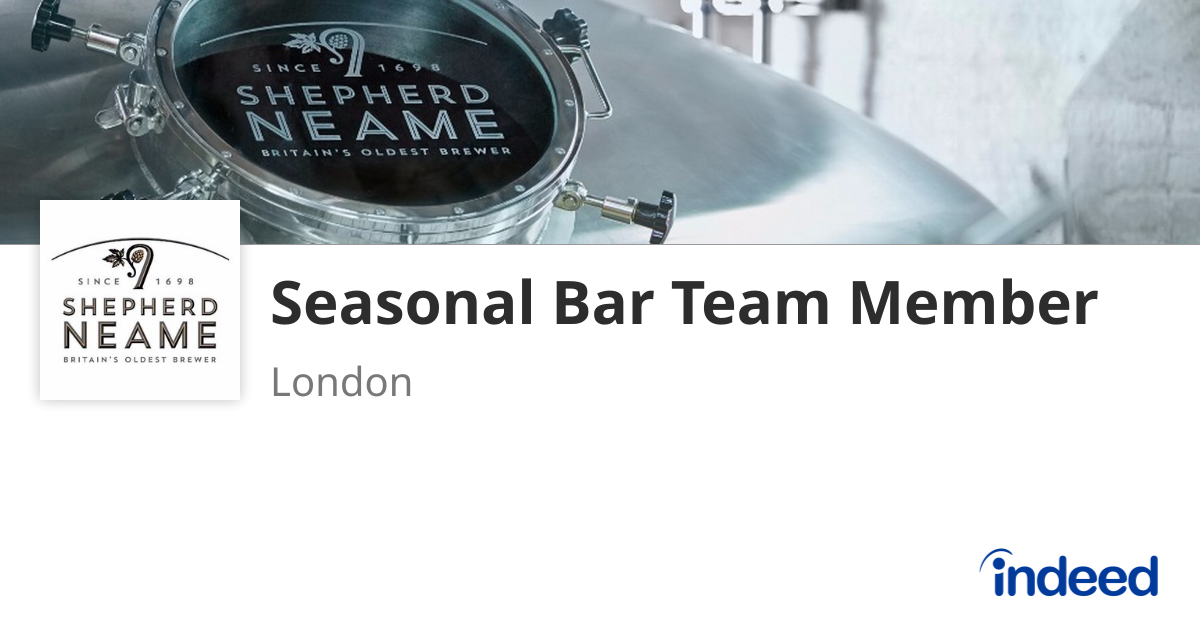 Seasonal Bar Team Member - London EC2V 5BT - Indeed.com