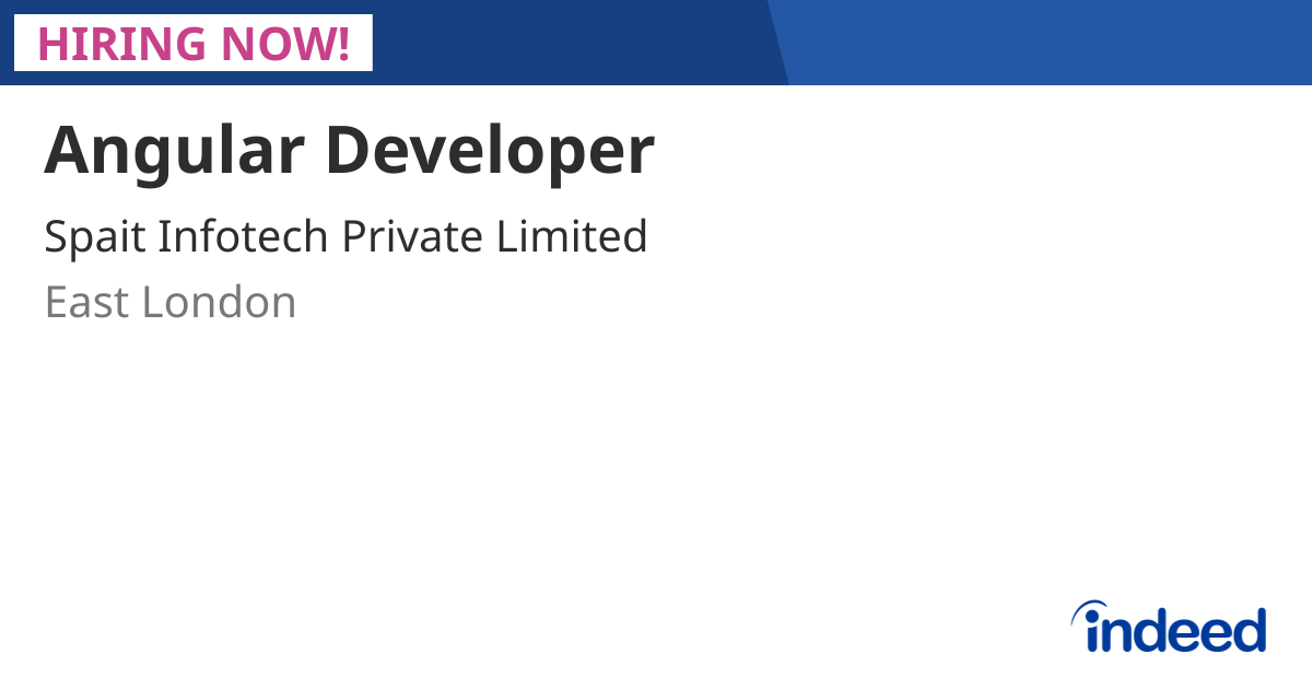 Angular Developer - East London - Indeed.com