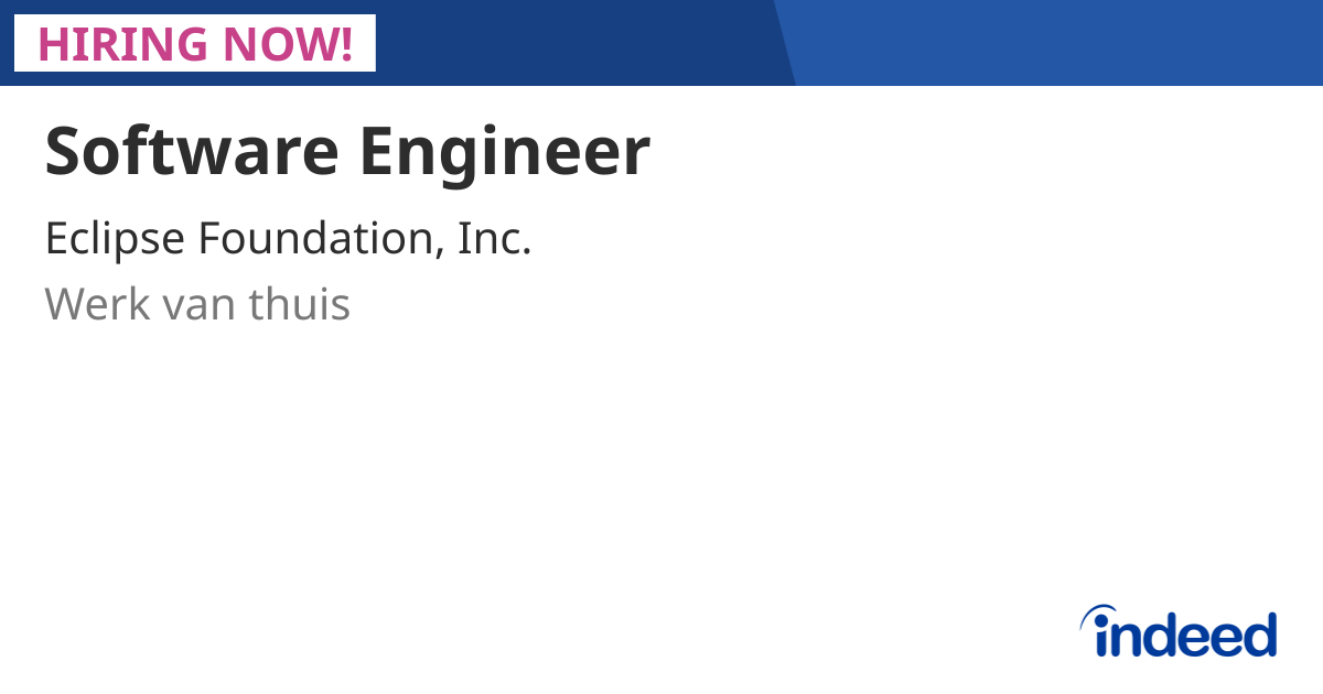 Software Engineer - Werk van thuis - Indeed.com