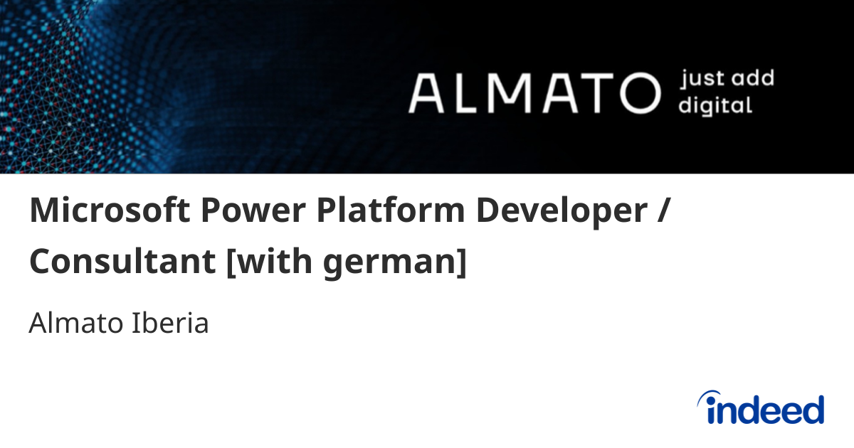 Microsoft Power Platform Developer / Consultant [with german] - España ...