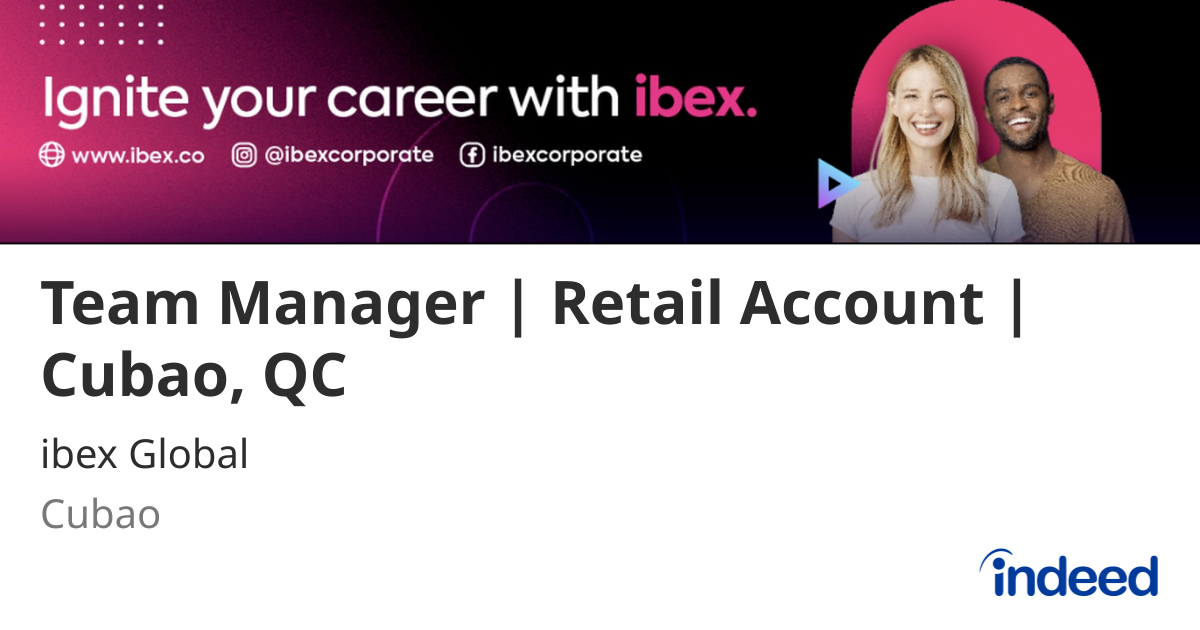 Team Manager | Retail Account | Cubao, QC - Cubao 1109 P00 - Indeed.com
