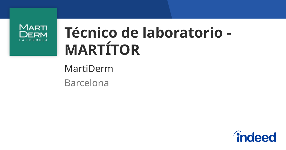 Técnico de laboratorio - MARTÍTOR - Barcelona, Barcelona provincia ...