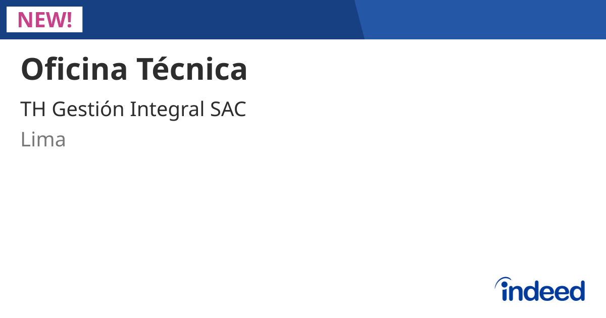 Oficina Técnica - Lima 15003 - Indeed.com