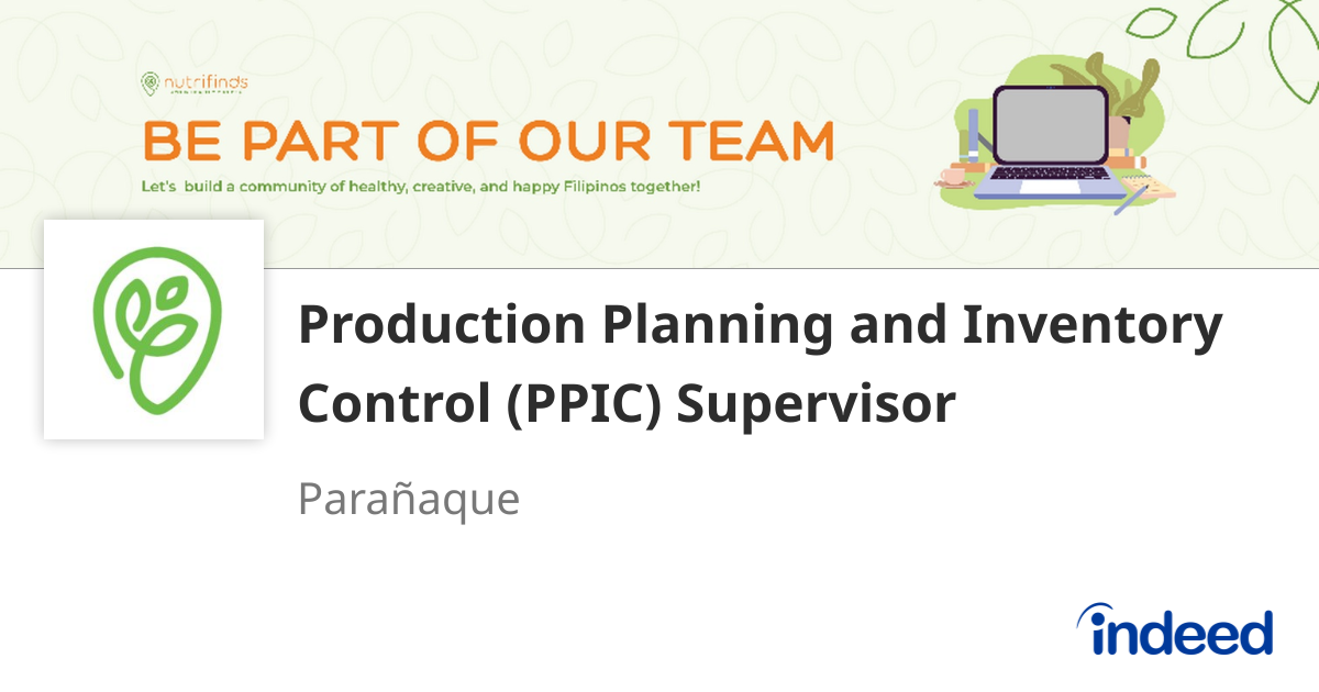 Production Planning and Inventory Control (PPIC) Supervisor - Parañaque ...