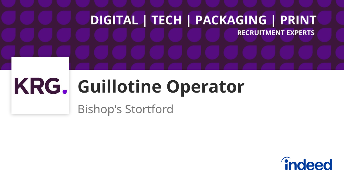Guillotine Operator - Bishop's Stortford - Indeed.com