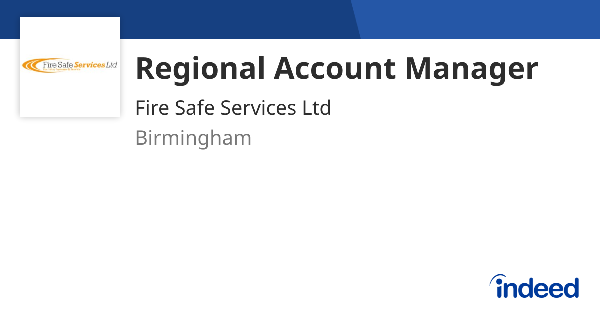 Regional Account Manager - Birmingham B1 2HQ - Indeed.com