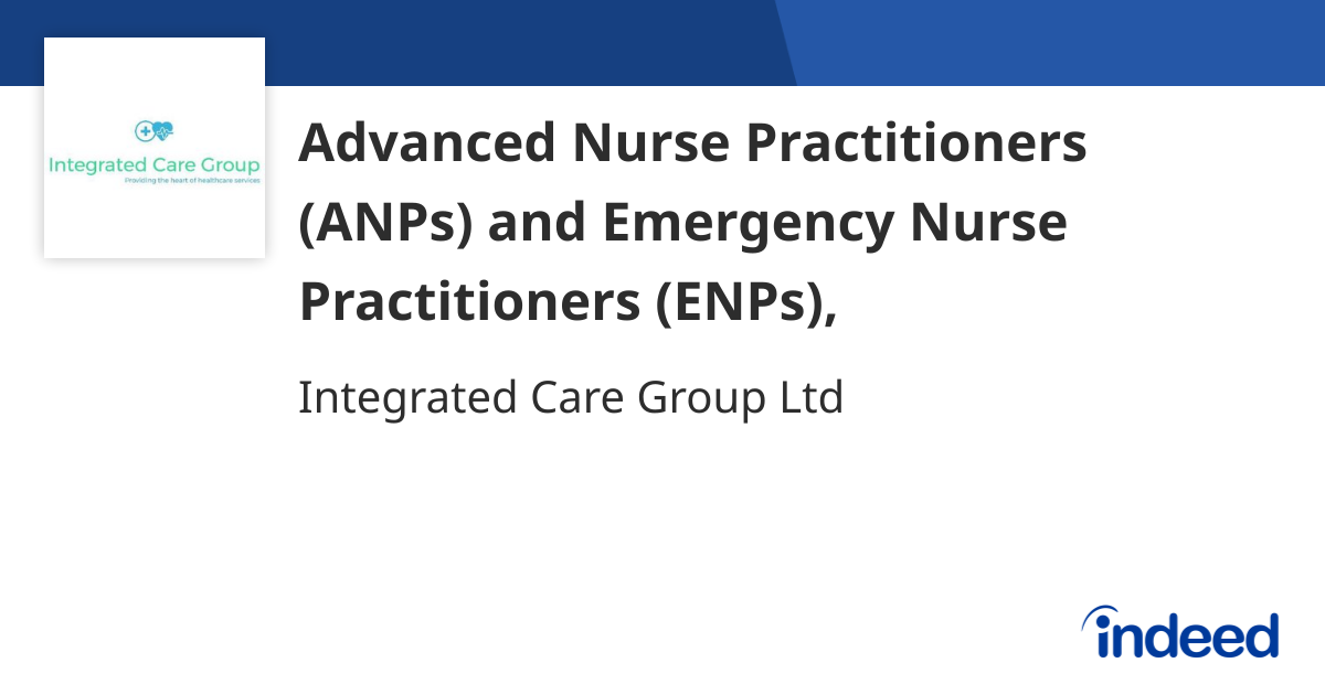 Advanced Nurse Practitioners (ANPs) and Emergency Nurse Practitioners ...
