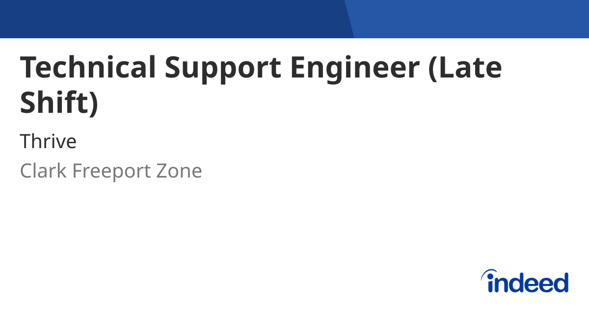 Technical Support Engineer (Late Shift) - Clark Freeport Zone - Indeed.com