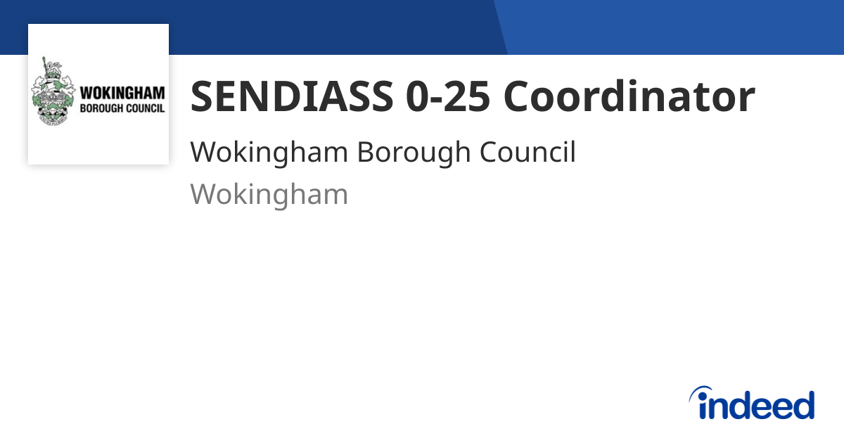 SENDIASS 0-25 Coordinator - Wokingham - Indeed.com