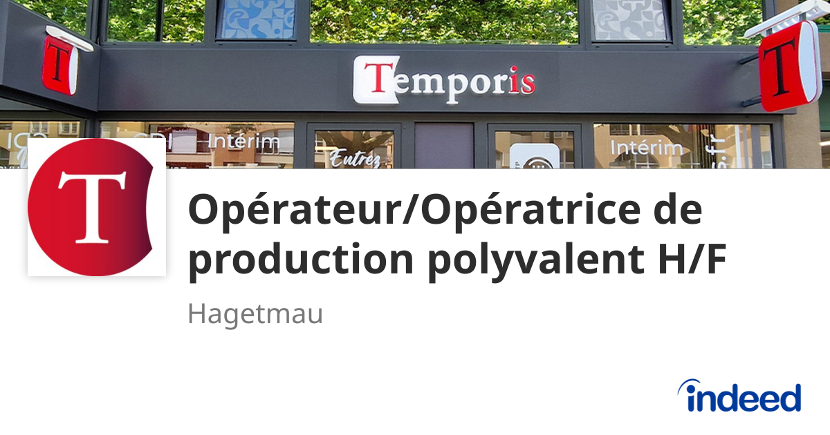 Opérateur/Opératrice de production polyvalent H/F - 40700 Hagetmau - Indeed.com