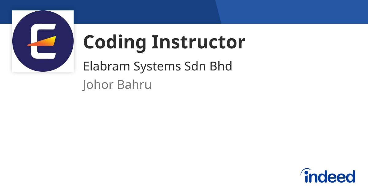 Coding Instructor - Johor Bahru - Indeed.com