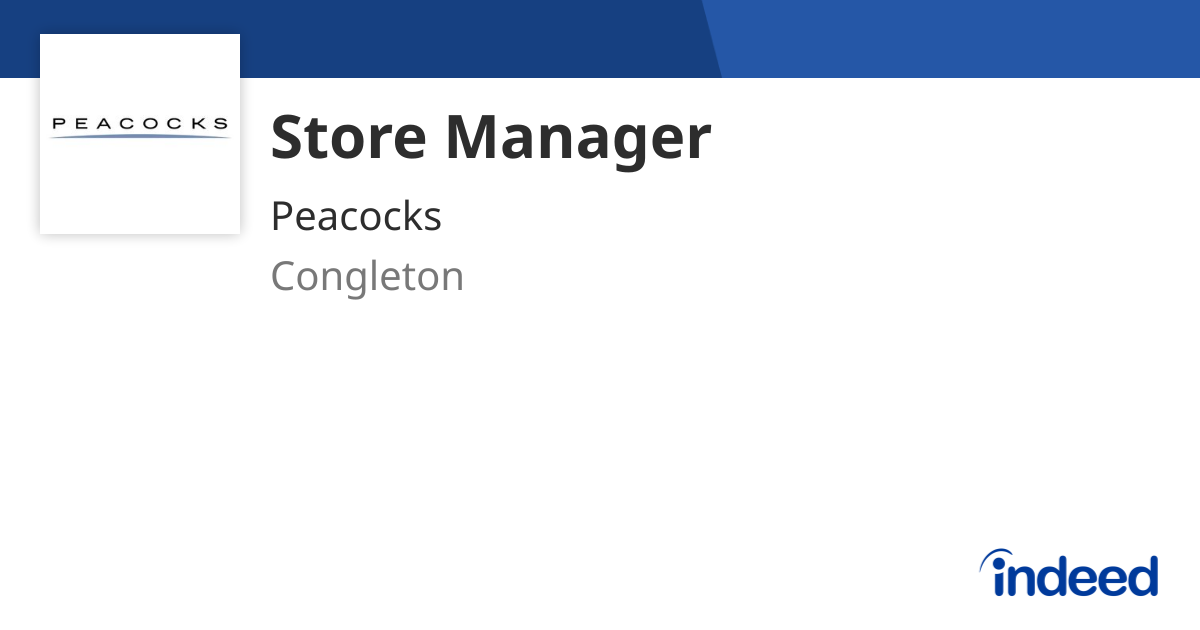 Store Manager - Congleton CW12 - Indeed.com