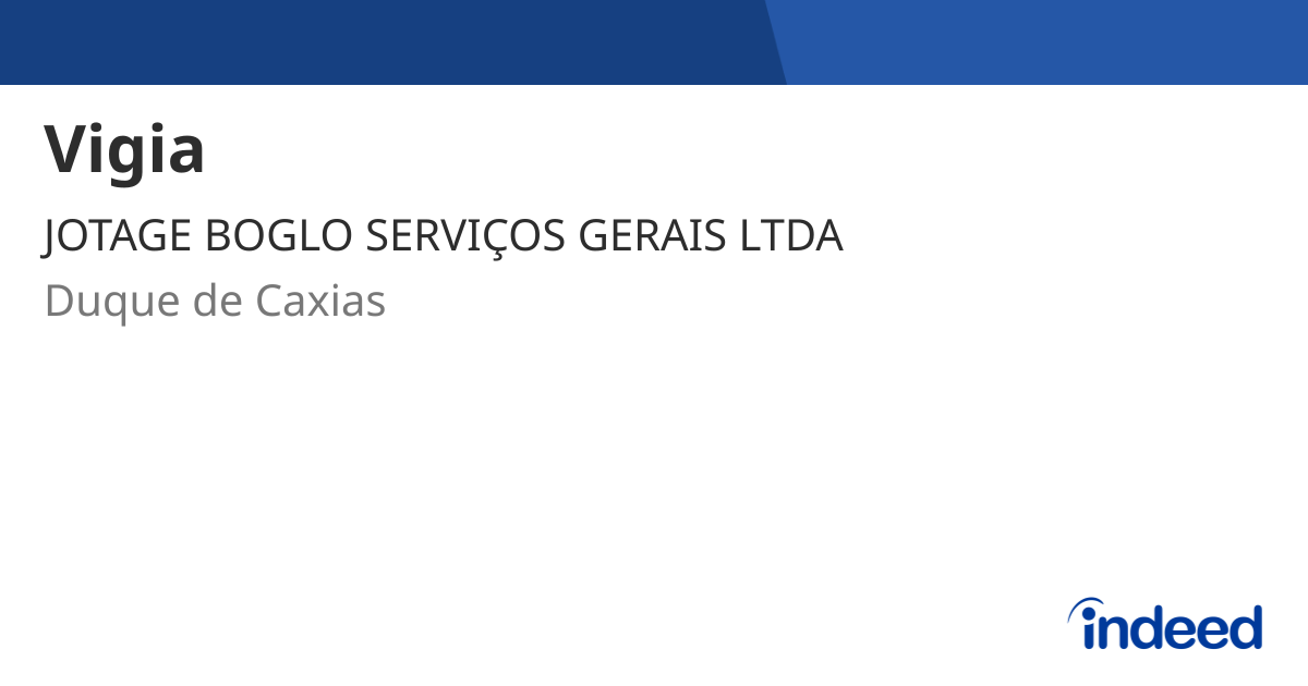 Vigia - Duque de Caxias, RJ - Indeed.com