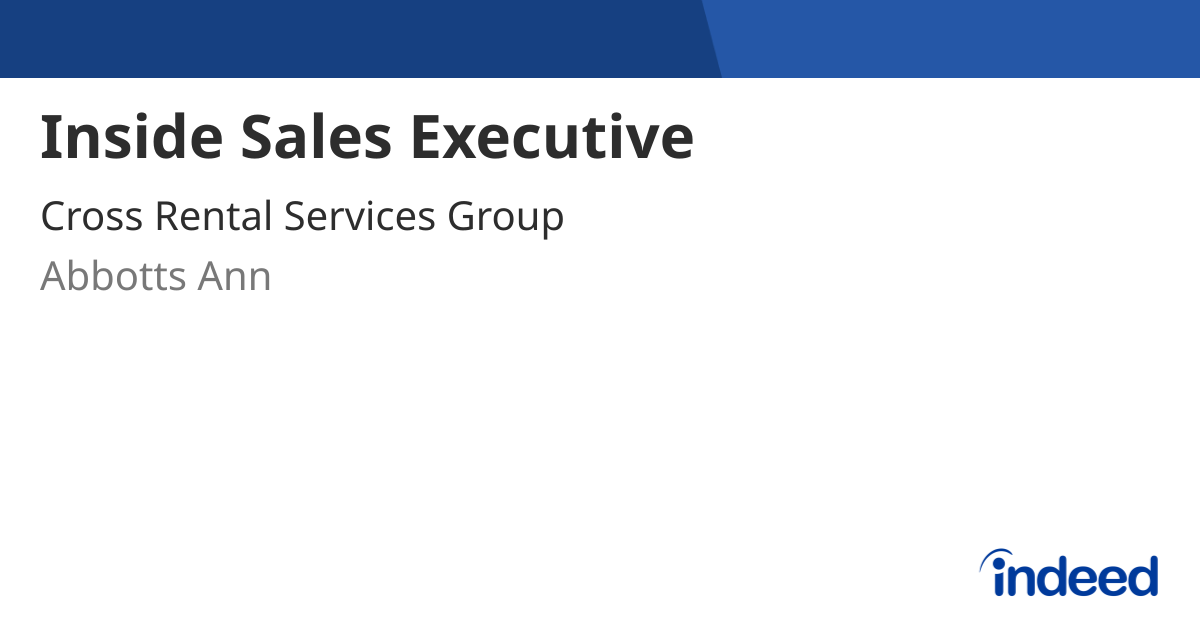 Inside Sales Executive - Abbotts Ann SP11 6LJ - Indeed.com