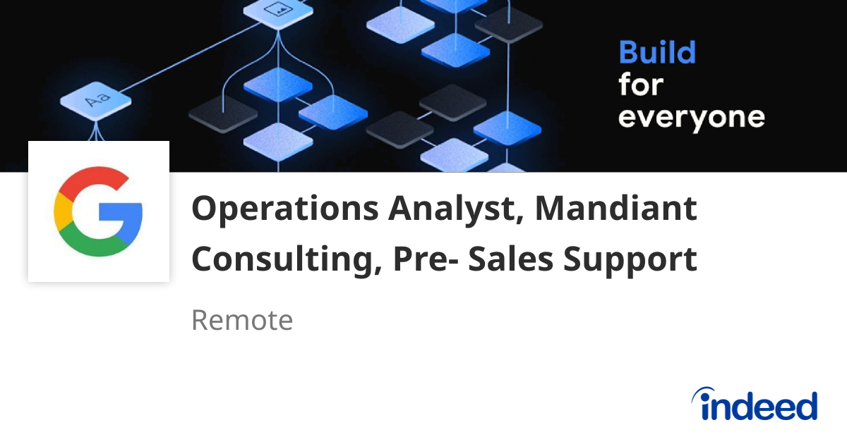 Operations Analyst, Mandiant Consulting, Pre- Sales Support - Remote ...