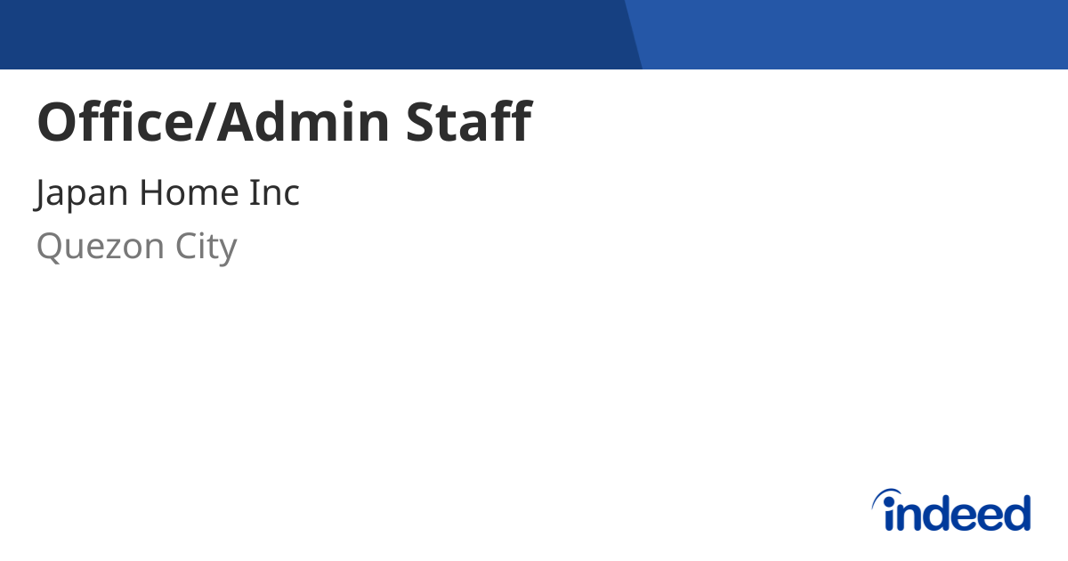 Office/Admin Staff - Quezon City - Indeed.com